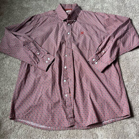 Cinch | Shirts | Cinch Mens Largewestern Buttonup Long Sleeve Shirt ...